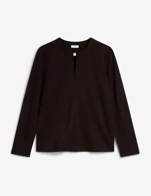 HOBBS LONDON Janey Ponte Long Sleeve Tunic Top