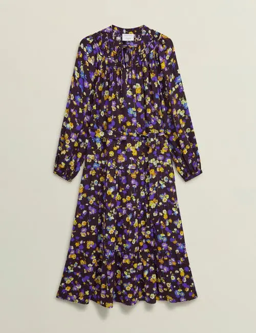 HOBBS LONDON Arbury Floral Print Midi Dress