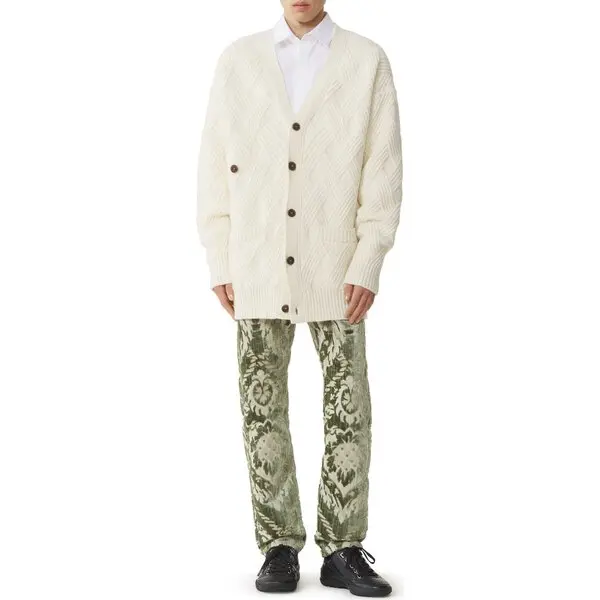 LANVIN Loose-fit Cardigan In Cable-knit Wool