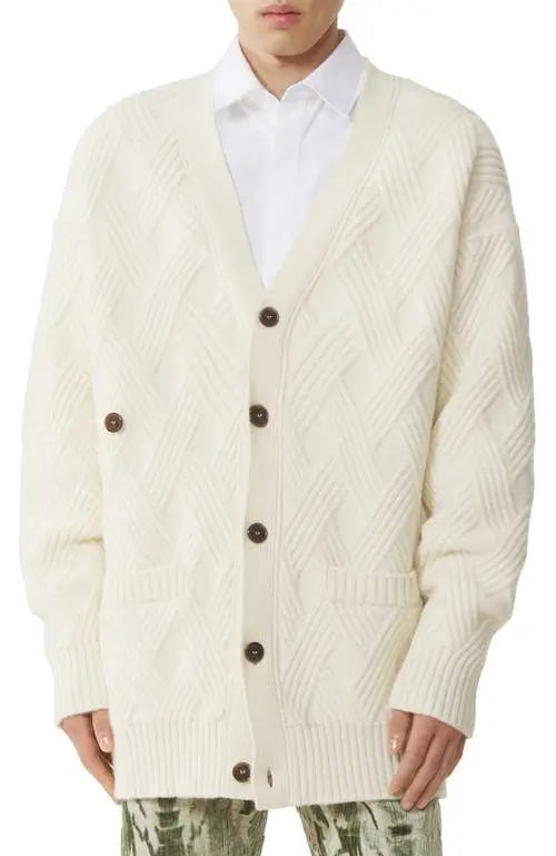 LANVIN Loose-fit Cardigan In Cable-knit Wool