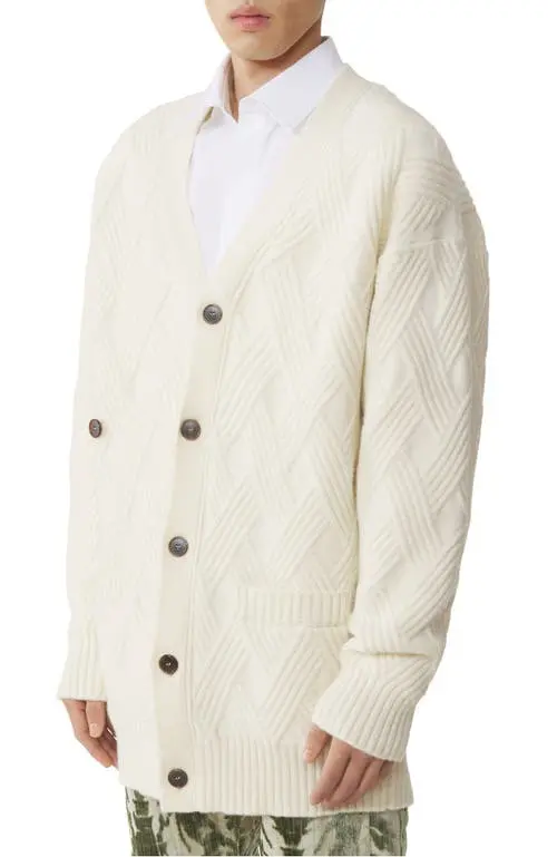 LANVIN Loose-fit Cardigan In Cable-knit Wool