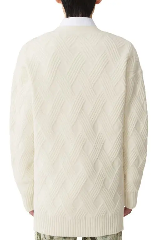 LANVIN Loose-fit Cardigan In Cable-knit Wool