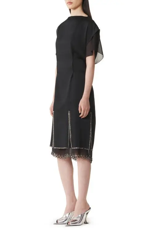 LANVIN Embroidered Midi Dress In Satin