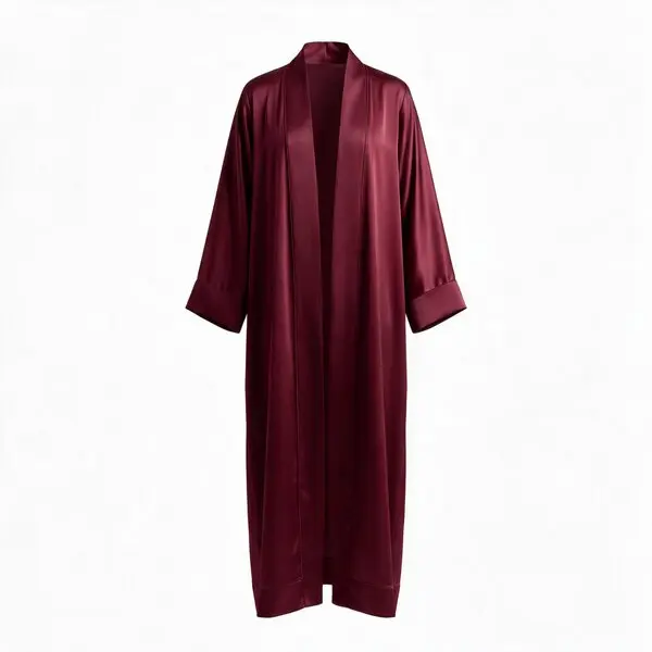 JANARA JONES Wine Colour Satin Abaya Caftan