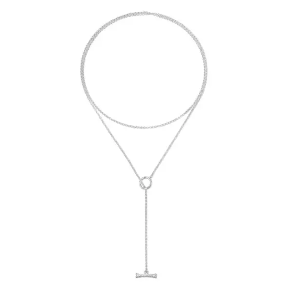 DOWER & HALL Nomad T-bar™ Lariat Necklace - Silver