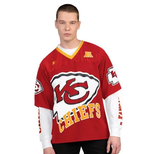 STARTER White Kansas City Chiefs Short Sleeve & Long Sleeve T-shirt Combo Pack - Red