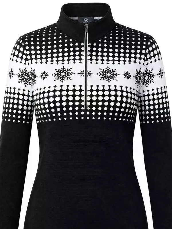 NEWLAND Altaris Snowflake-intarsia Half-zip Sweater