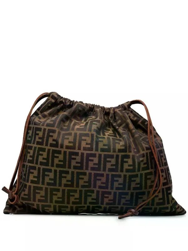 Fendi 20th Century Zucca Canvas Drawstring Pouch - Brown