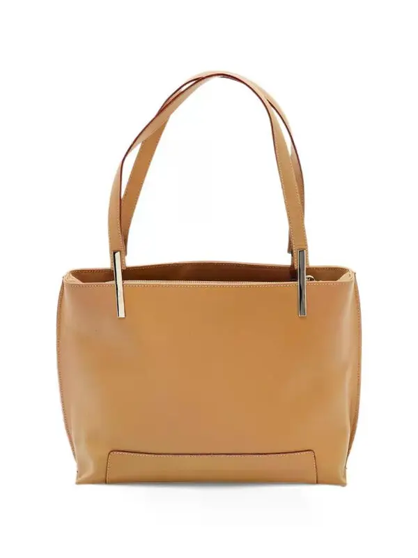 AIGNER Embossed Logo Leather Tote Bag