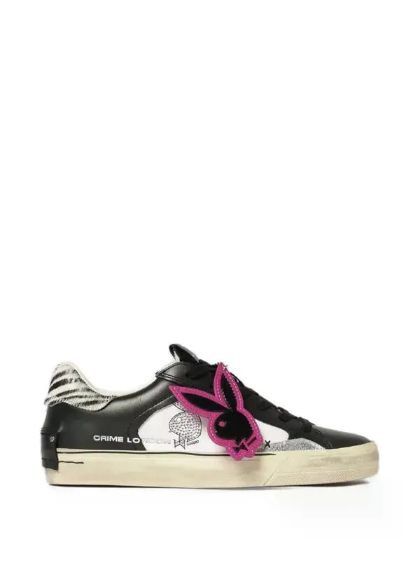CRIME LONDON X Playboy Zebra-print Sneakers - Black