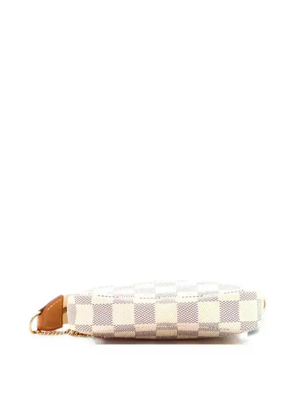 LOUIS VUITTON Pochette Accessoires Damier Mini Clutch Bag - White