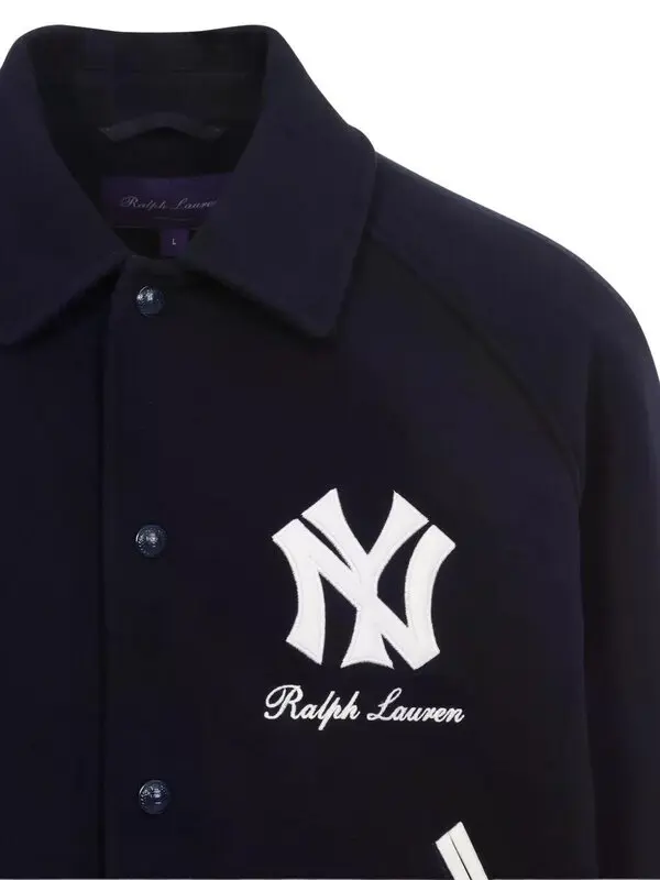 Ralph Lauren Purple Label X New York Yankees Logo-embroidered Wool Bomber Jacket