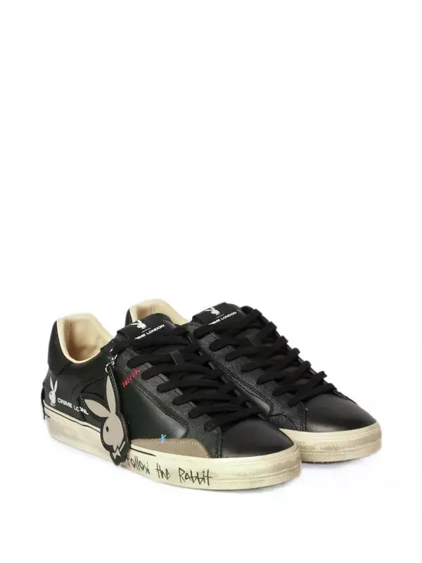 CRIME LONDON X Playboy Follow The Rabbit Logo-print Sneakers - Black