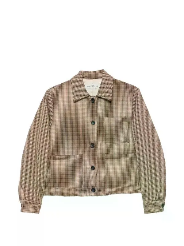 WHITE SAND Check-pattern Cropped Jacket