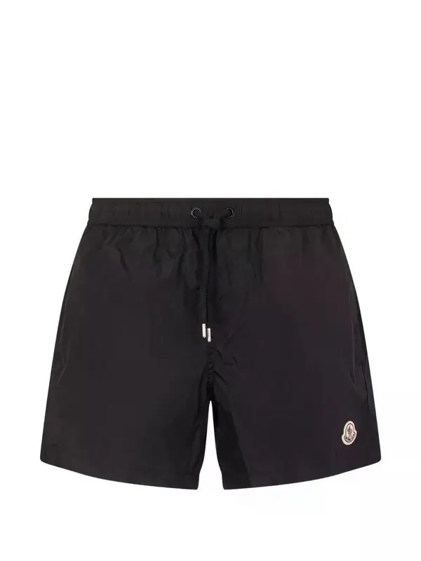 Moncler Logo-patch Drawstring Swim Shorts - Black