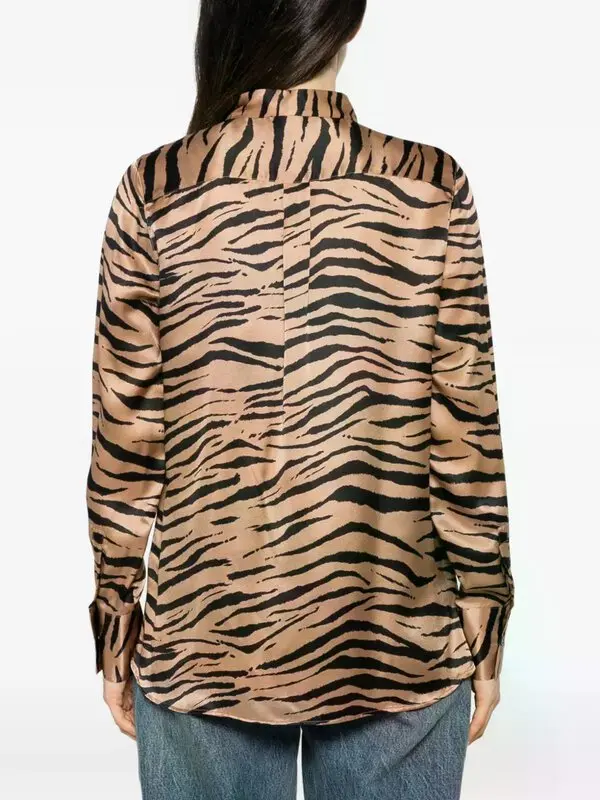 ROBERT FRIEDMAN Zebra-print Silk Shirt