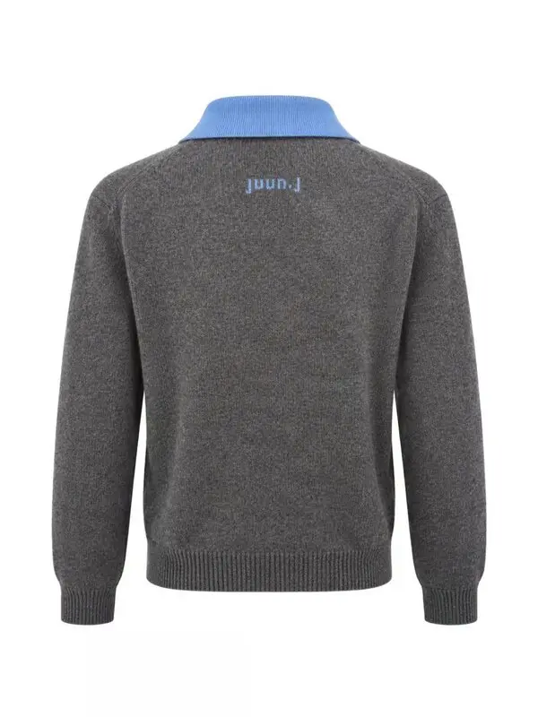 JUUN.J Layered-effect V-neck Polo Sweater
