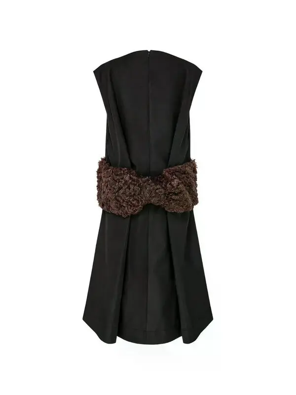 Simone Rocha Faux-fur Bow-detail Midi Dress