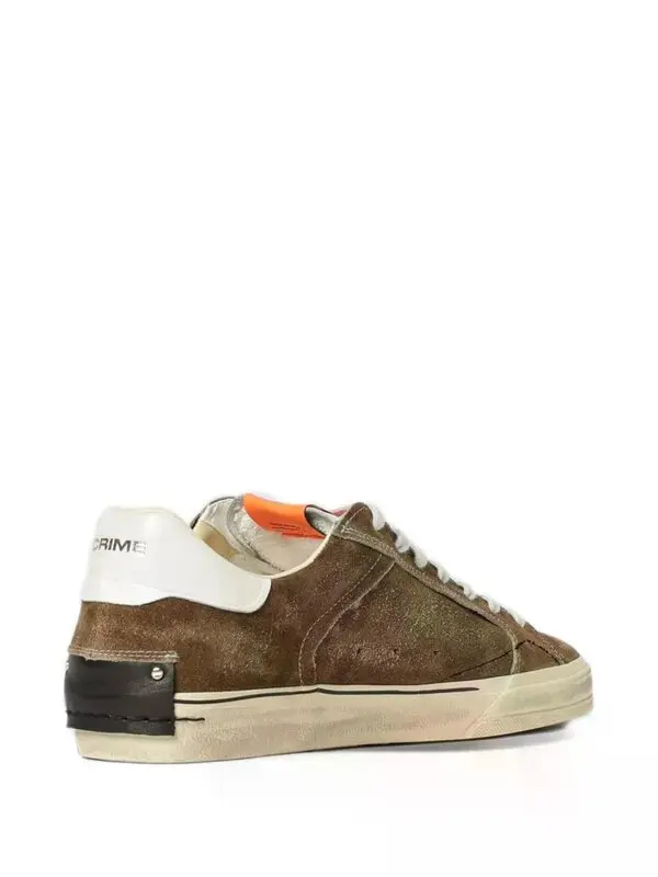CRIME LONDON Distressed-effect Leather Sneakers