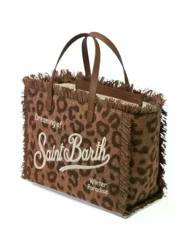MC2 SAINT BARTH Colette Leopard-print Fringed Tote Bag