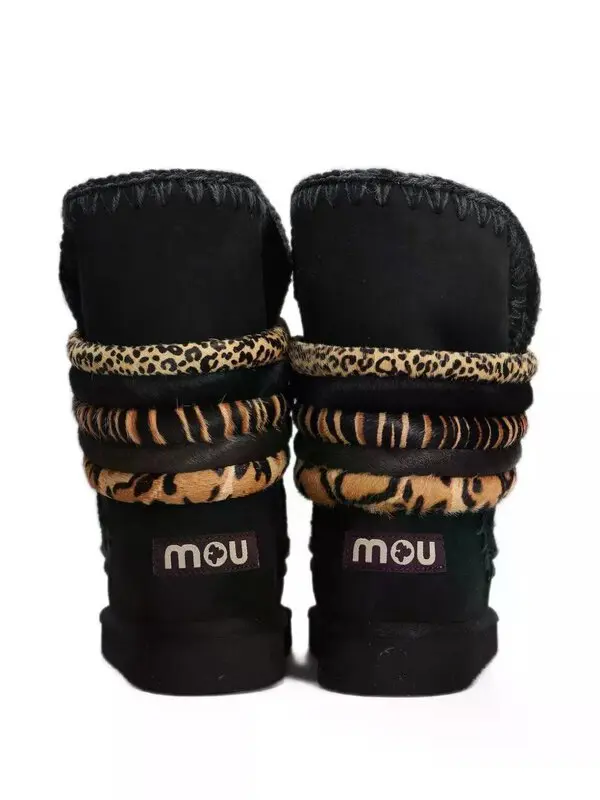 Mou Animal-print Blanket-stitch Boots