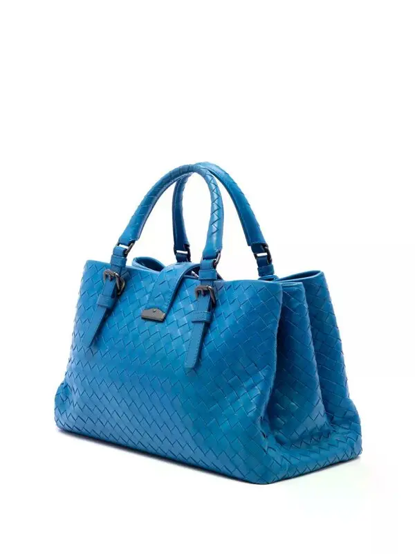 Bottega Veneta 2012-2026 Small Nappa Intrecciato Roma Satchel - Blue