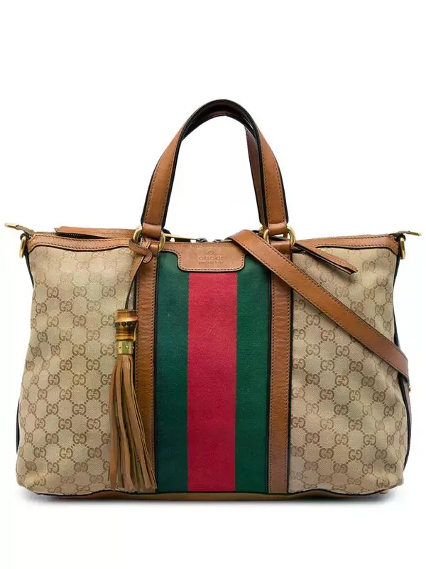 Gucci 2016-2026 Medium Gg Canvas Web Rania Top Handle Bag Satchel