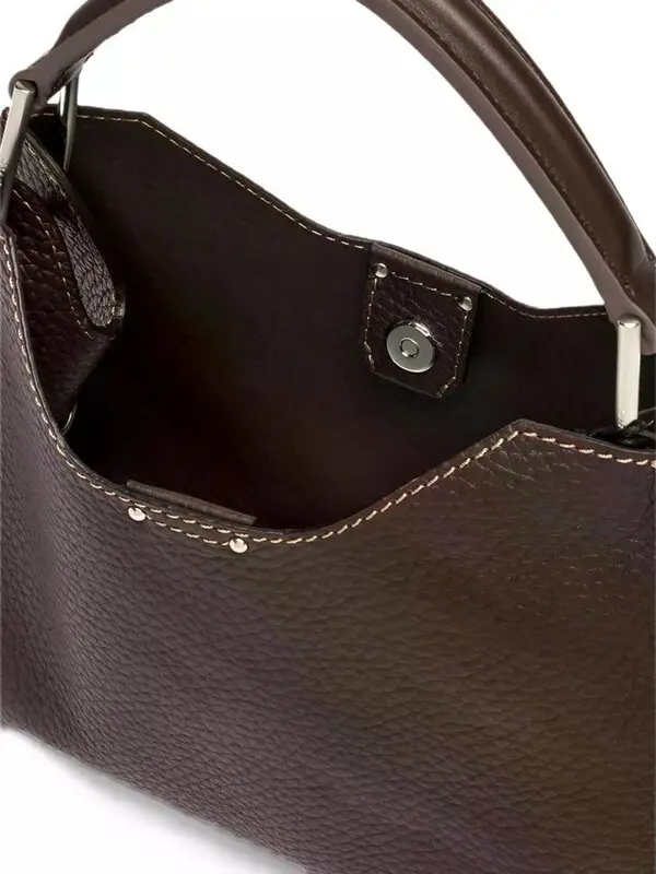 GIANNI CHIARINI Aurora Embossed Leather Tote Bag - Brown