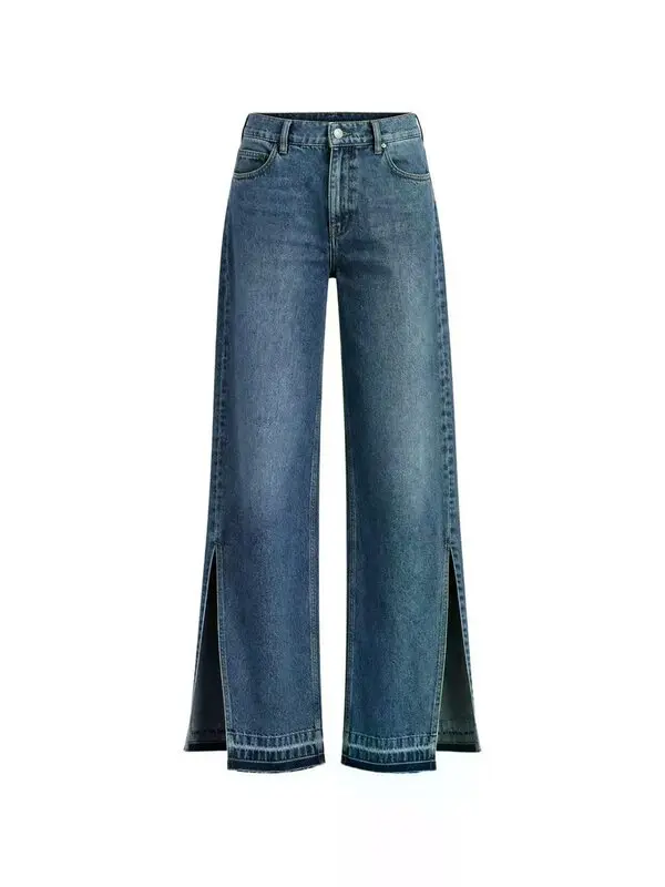 STEL Split-hem Frayed Jeans - Blue