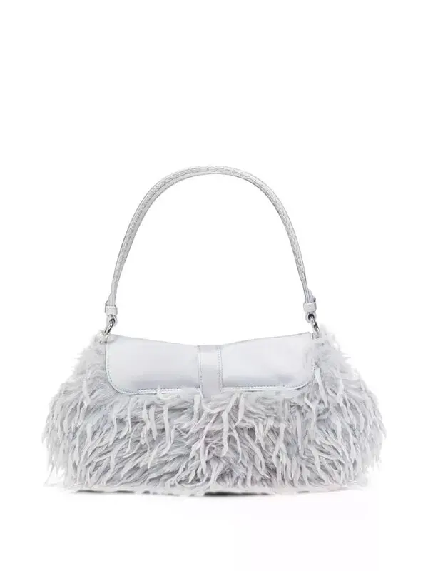 GANNI Faux-feather Shoulder Bag - Grey