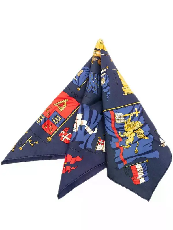 Hermès 20th Century Pavois Silk Scarf 40 Scarves - Blue