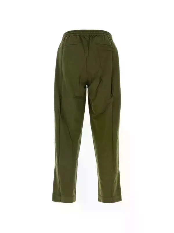 BAZISZT Floral-embroidered Drawstring-waist Trousers
