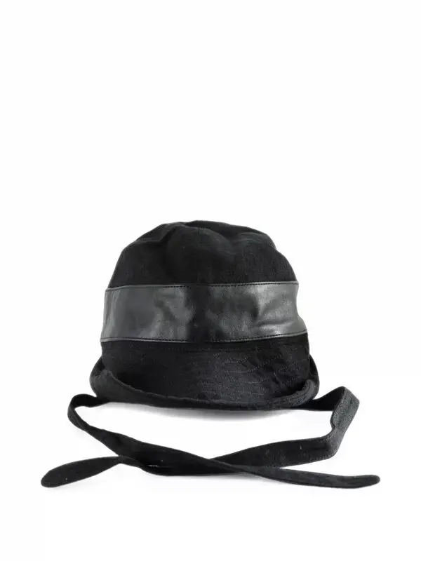 ZIGGY CHEN Hybrid Leather-trim Bucket Hat