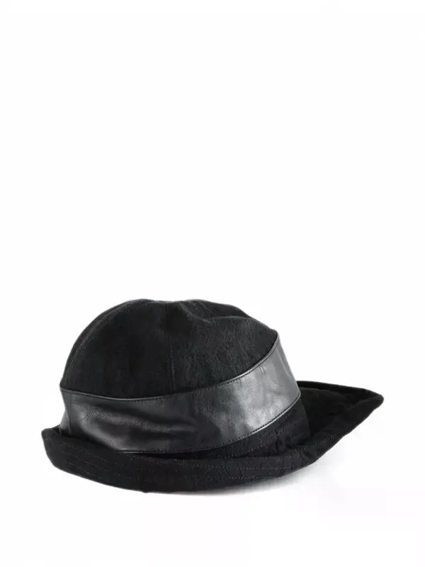 ZIGGY CHEN Hybrid Leather-trim Bucket Hat