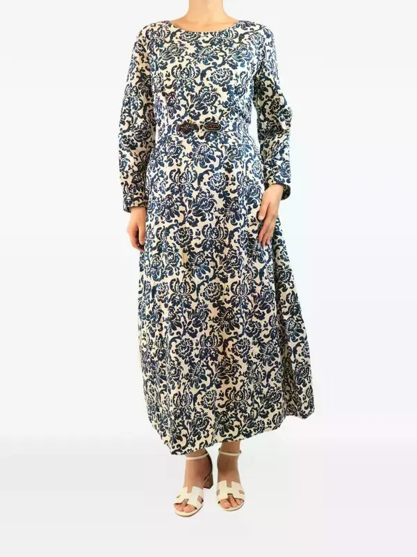 Max Mara Belted Printed Midi Dress - Neutrals