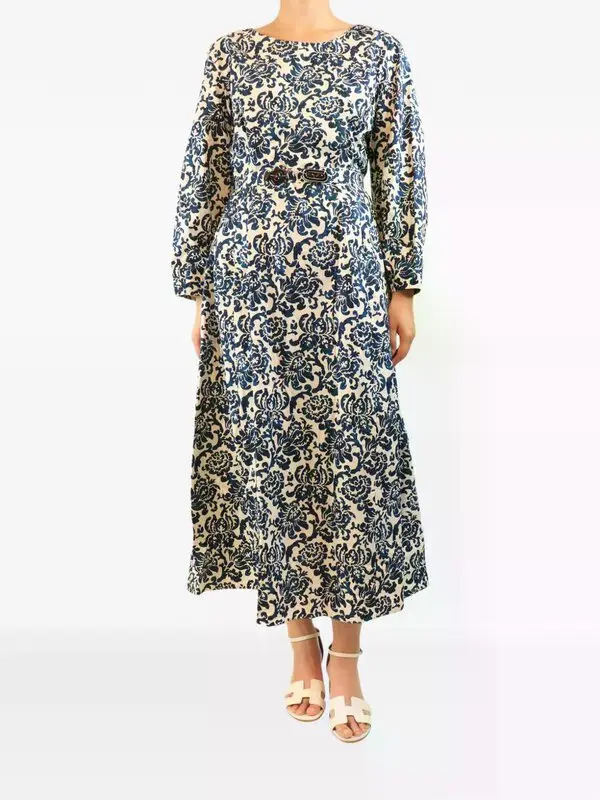 Max Mara Belted Printed Midi Dress