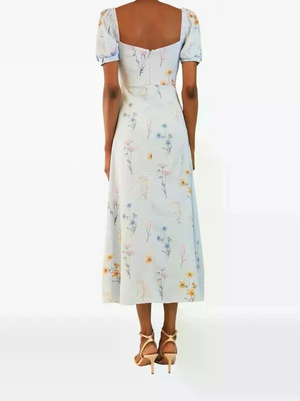 SELF-PORTRAIT Floral-print Ruched Midi Dress
