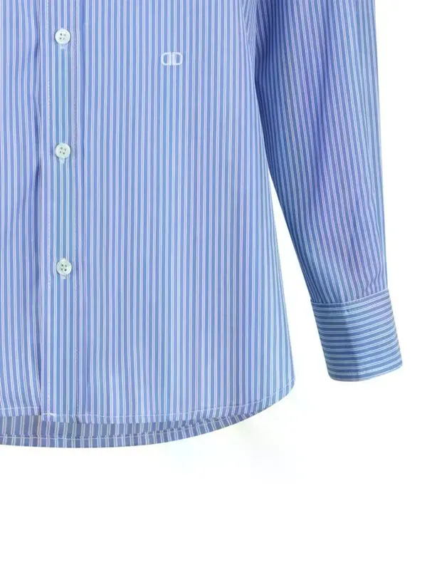 DOUUOD Vertical-stripe Long-sleeve Shirt