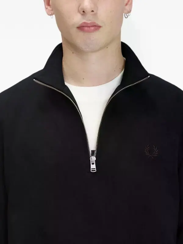 Fred Perry Quarter-zip Logo-embroidered Sweatshirt