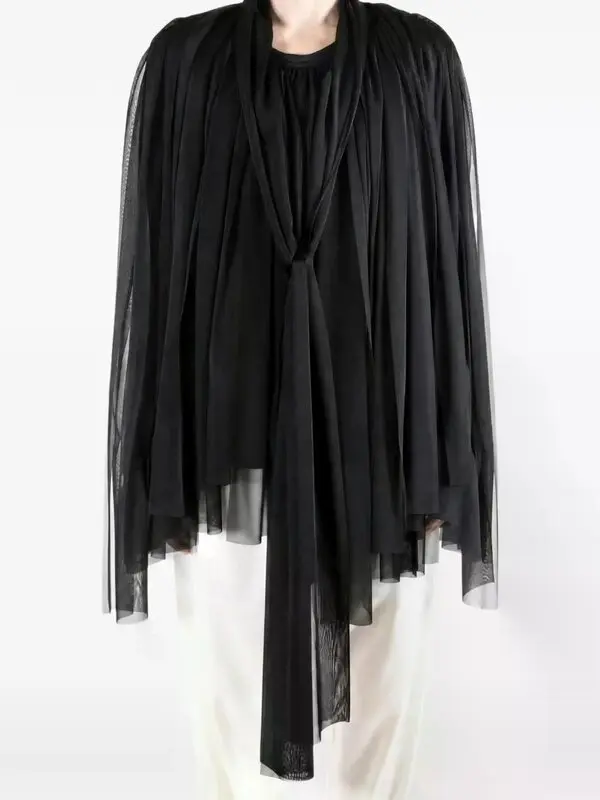 Comme Des Garçons Pleated Tulle Draped-effect Tunic