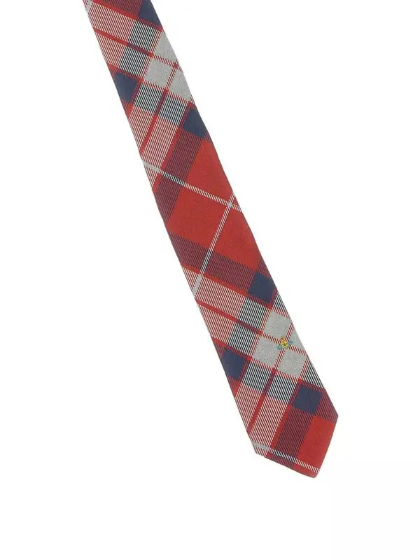 VIVIENNE WESTWOOD Tartan-pattern Tie - Crimson