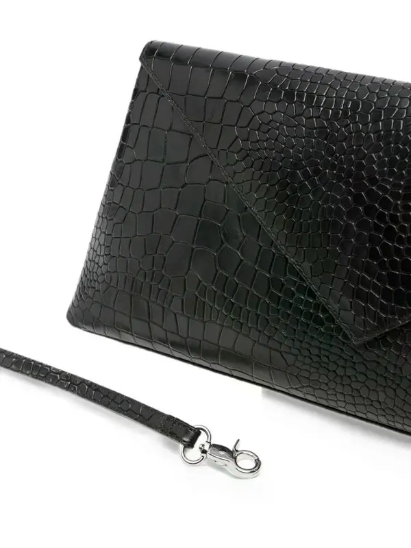 ENVELOPE 1976 Onyx Croc-effect Clutch Bag