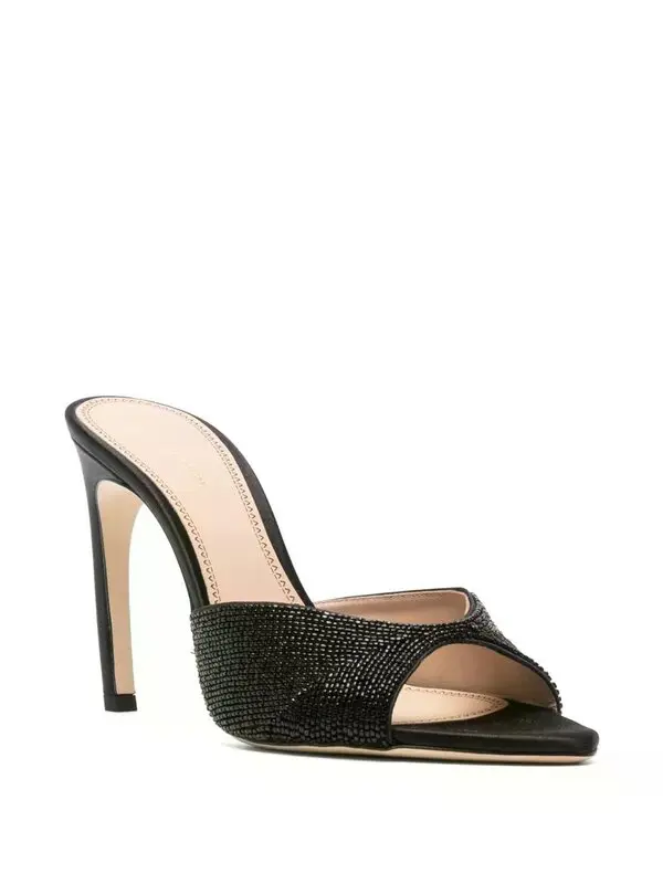 Victoria Beckham Harlow Open-toe Mules 100 Beaded Satin - Black