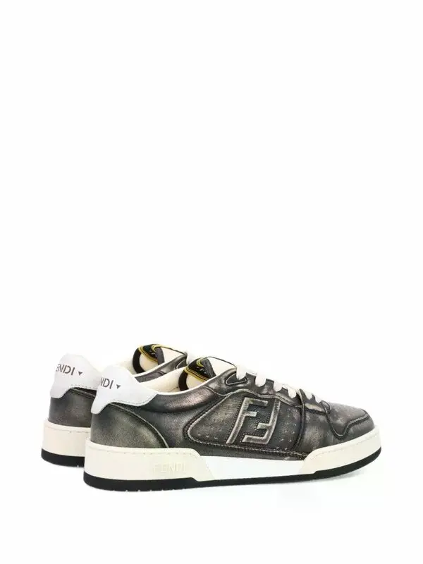 Fendi Match Distressed-effect Logo-patch Sneakers