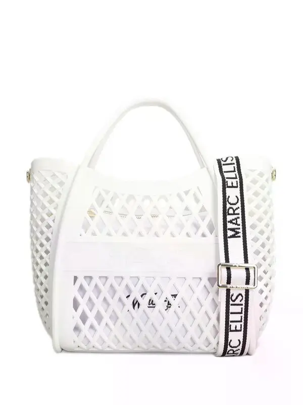 MARC ELLIS M Flat Basket Perforated Tote Bag - White