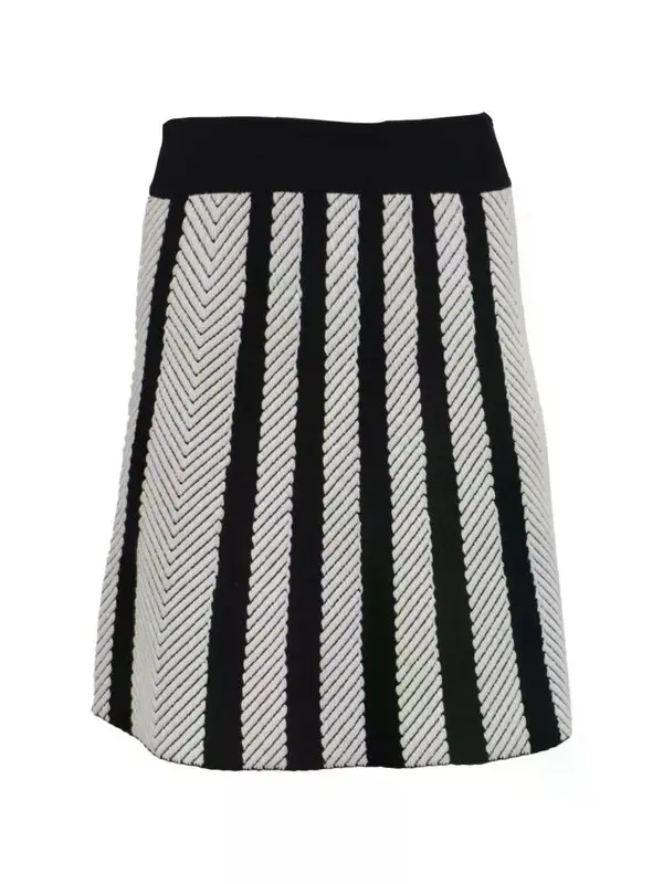 Maje 2010-2020s Stripe Trapeze Mini Skirt - Black