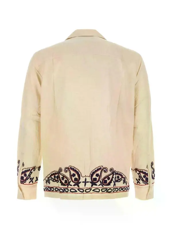 BAZISZT Memento Paisley-embroidered Shirt - Neutrals