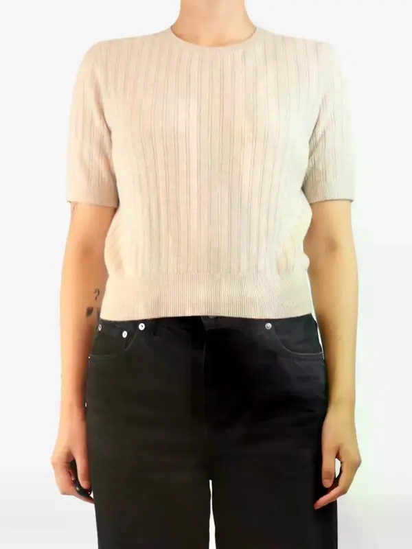 Rag & Bone Ribbed Short-sleeved Top - Neutrals