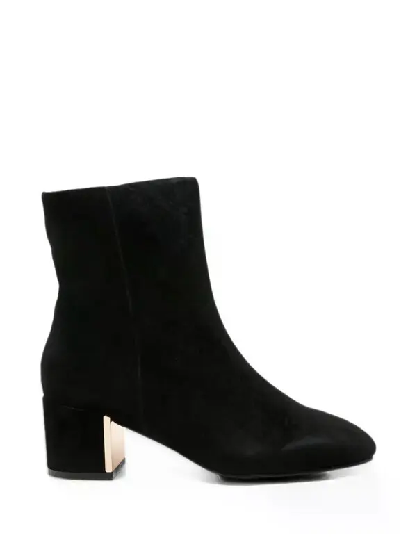 ALMA EN PENA Suede-finish Block-heel Ankle Boots - Black