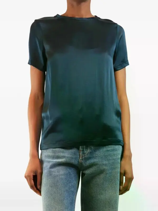 Max Mara Crew-neck Short-sleeve Top - Blue